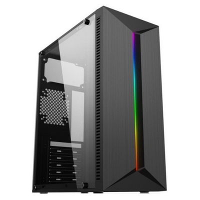 Acrylic Panel ATX Computer Cabinet RGB Gaming PC Case Black Chassis ...
