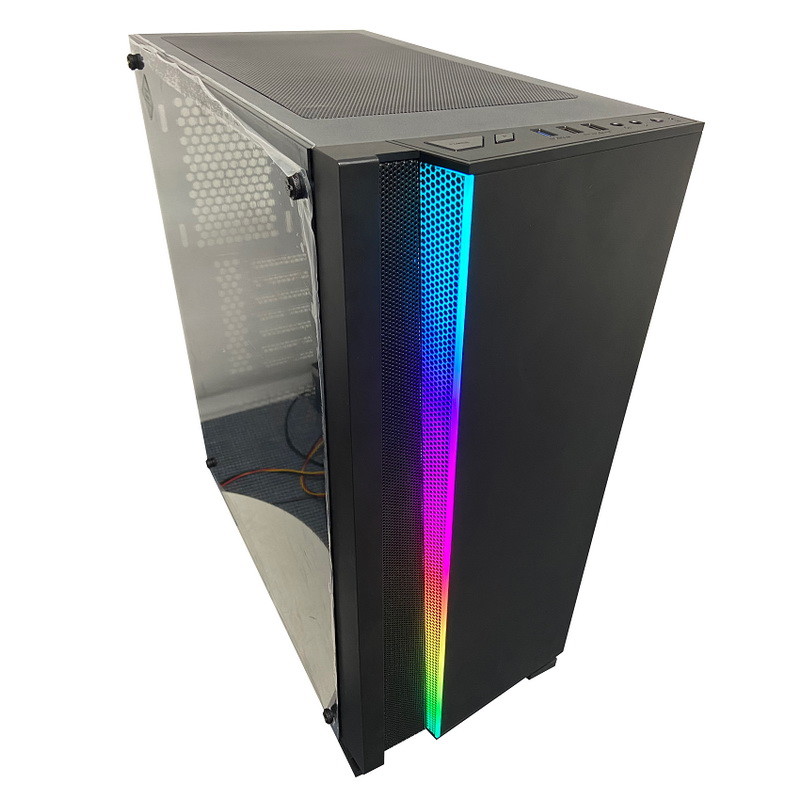 ATX ITX Computer Cabinet RGB Time Tunnel Full Tower Glass PC Case 36cm ...
