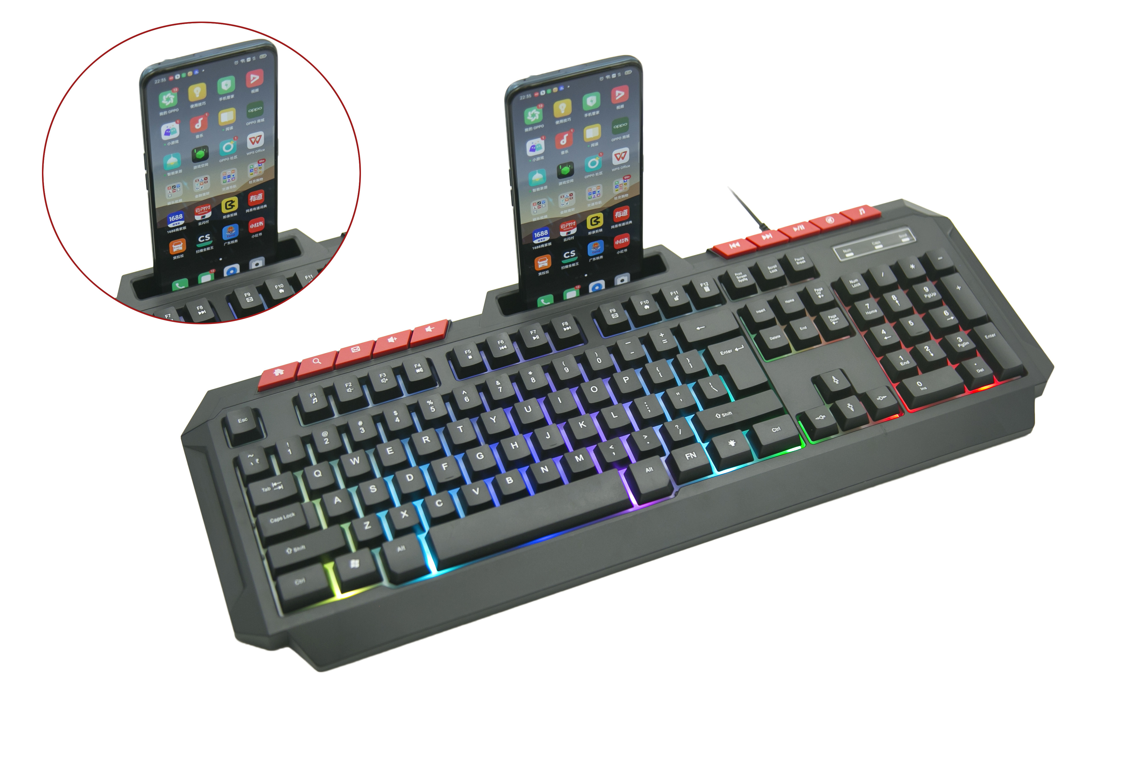 Customizable Portable Rainbow Backlit Gaming Keyboard With 104 Keys And ...