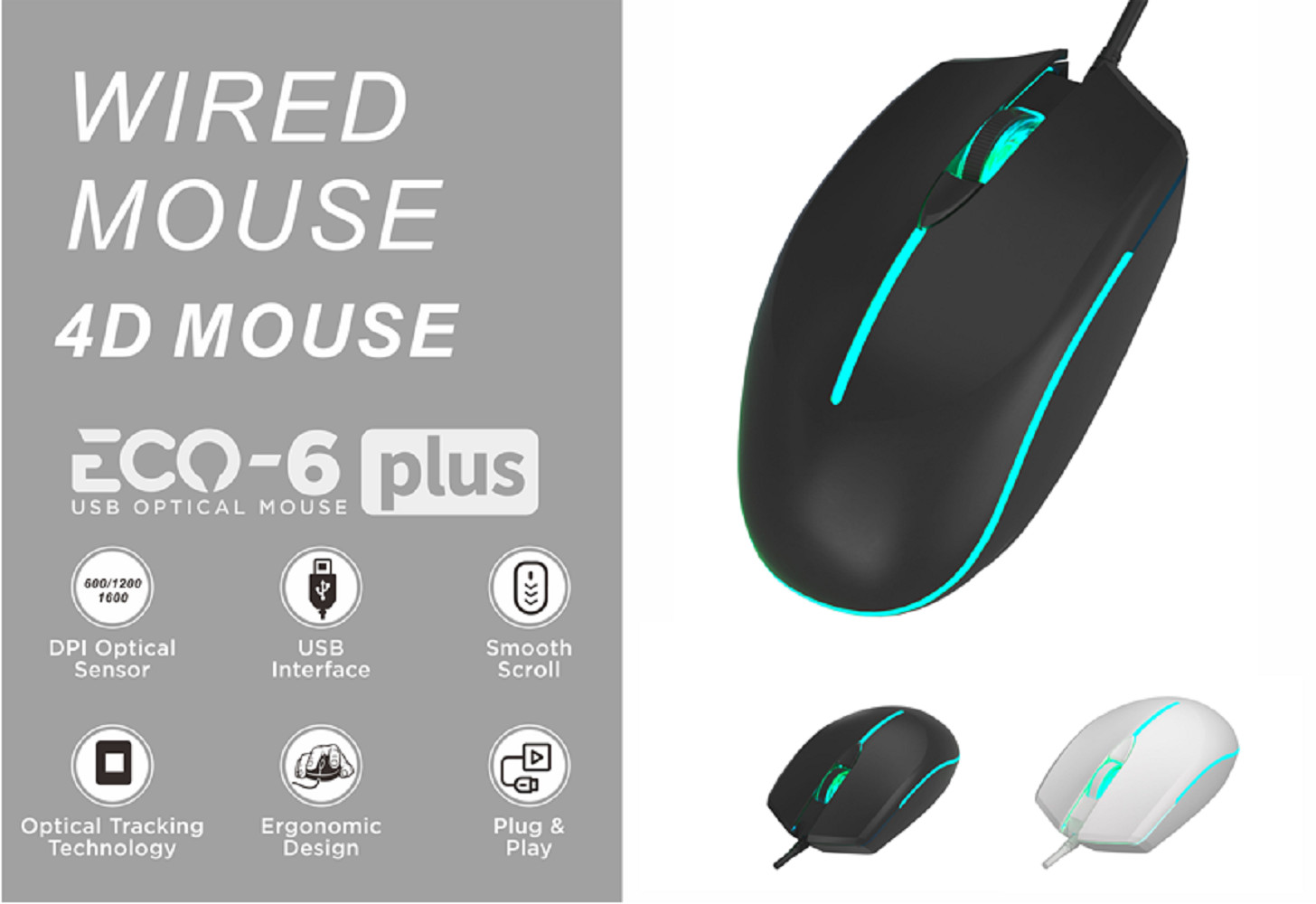 Customizable 4D gaming mouse,,ultra-lightweight, smooth scroll,optical ...
